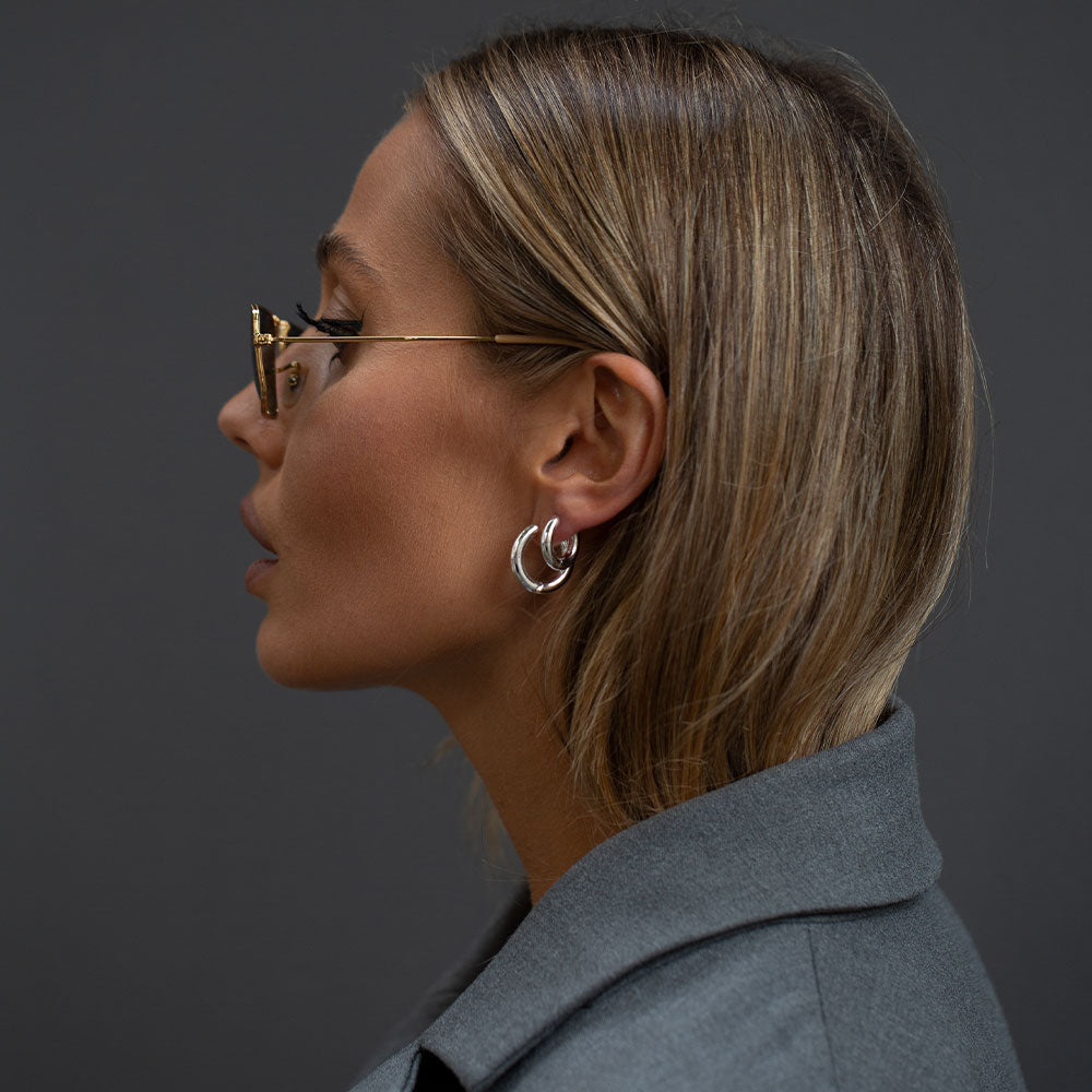 Midi Tube Hoops Silver – Muli Collection